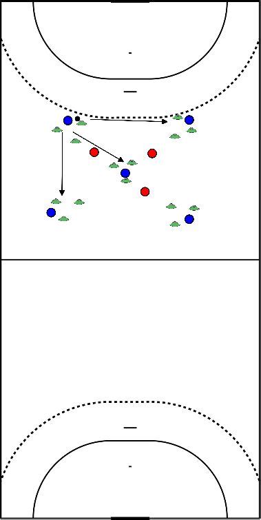Handballexercise Pass Giving And Intercepting