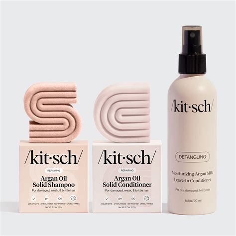 Repairing Argan Oil Shampoo And Conditioner Leave In Conditioner Bundl Kitsch