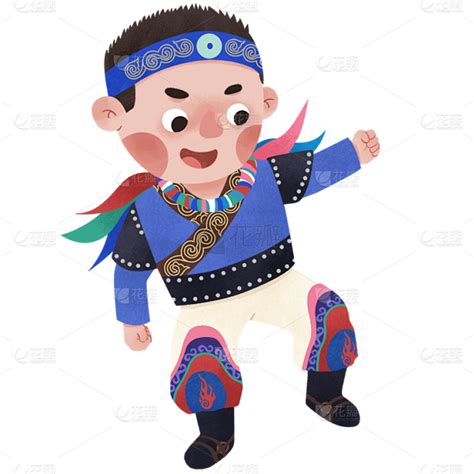 手绘少数民族人物插画1