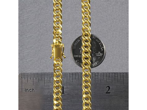 Semi Solid Miami Cuban Chain In 10k Yellow Gold 610 Mm Richard