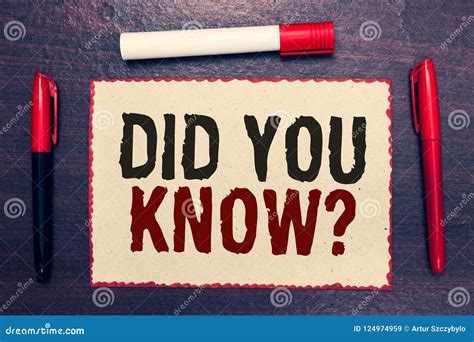 Writing Note Showing Did You Know Question Business Photo Showcasing Fun Facts And Figures