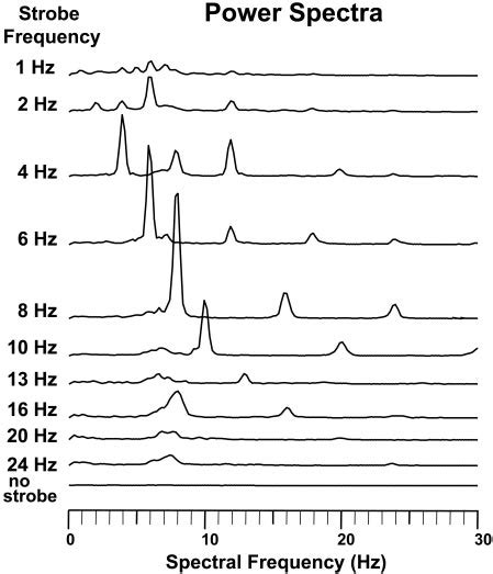 Power Spectra Of Sensitized Responses With Varied Temporal Frequency Of