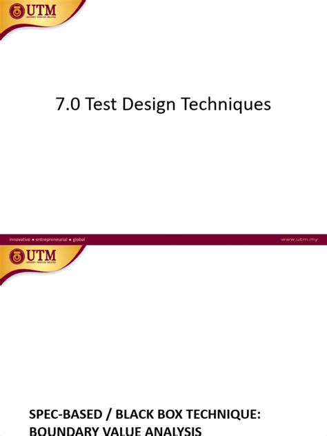 Topic 6test Design Techniquespart 2boundary Value Analysis Pdf