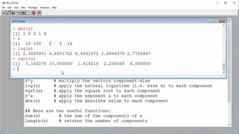 Operations On Numerical Vectors Youtube