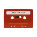 Red Cassette Tape Customizable Stickers Zazzle