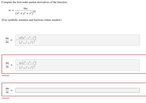 solved compute the first order partial derivatives of the