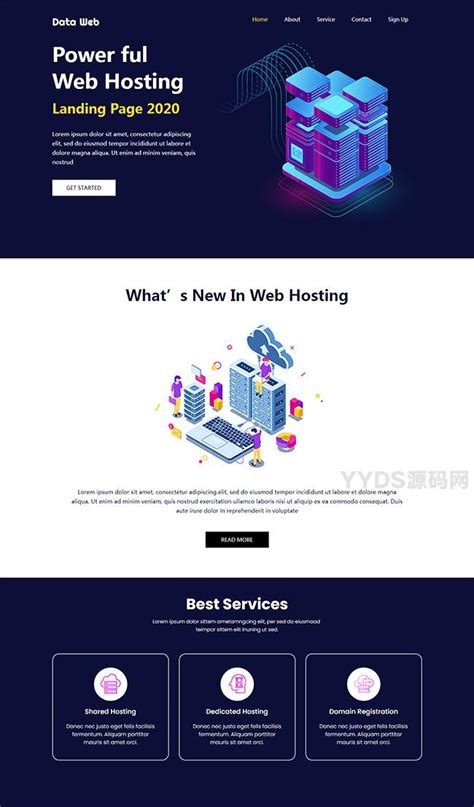 Vps虚拟主机展示网站模板 Yyds源码网