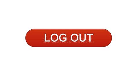 Log Out Web Interface Button Wine Red Color Internet Site Design Application Stock