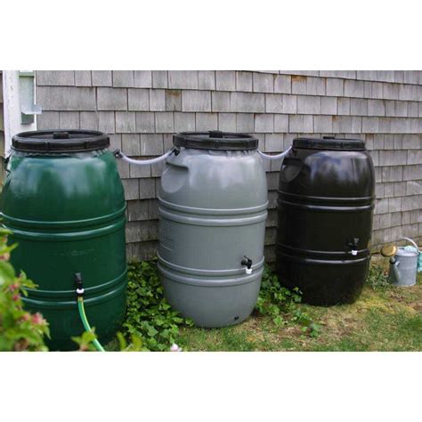 60 Gal Weather Resistan Plastic Drainable Rain Barrel Great American