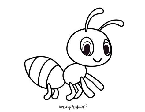 Cute Ant Coloring Page Coloring Pages