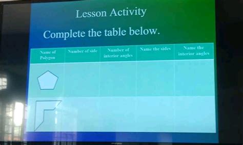 Lesson Activity Complete the table below | StudyX