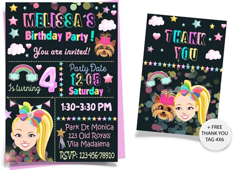 Jojo Siwa Invitations Jojo Siwa Birthday Invitations Jojo Siwa