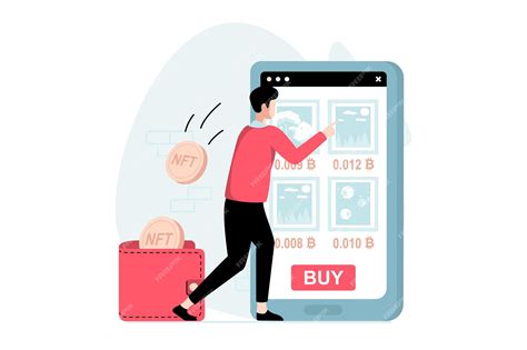 Premium Vector Nft Token Concept With People Scene In Flat Design Man Choosing Unique Digital
