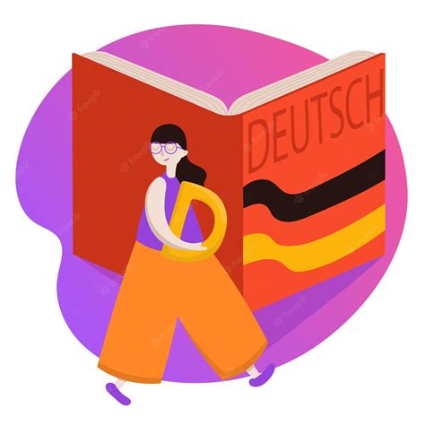 Premium Vector Education German Language Online Course Young People