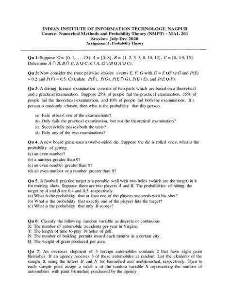 pt practice assignment 1 with solutions pdf random variable
