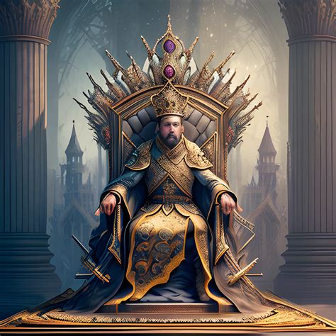 King On The Throne In Palace Insane Detailed Face High Fantasy 8k