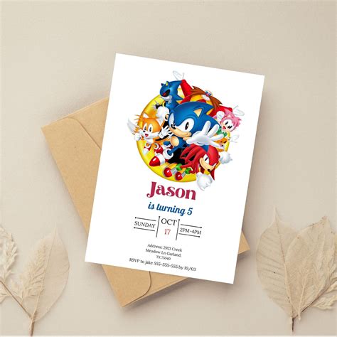 Sonic Invitation Sonic Birthday Invitation Template Sonic The Hedgehog