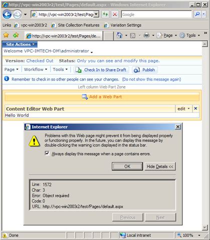 CSS Causes JavaScript Error While Moving Web Parts In Edit Mode Waldek Mastykarz
