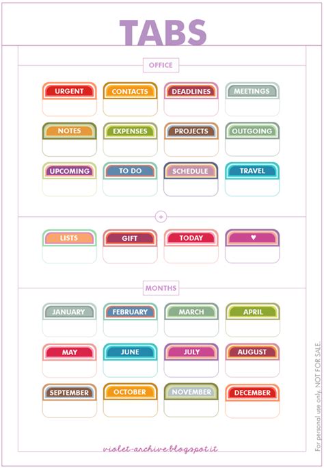 15 Tabbings Ideas Planner Printable Tabs File Folder Labels