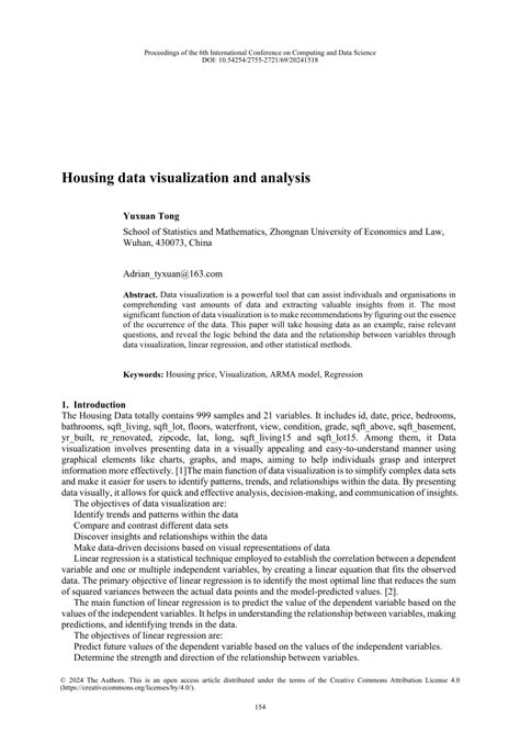 Pdf Housing Data Visualization And Analysis