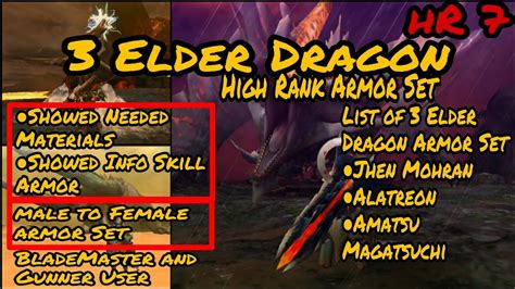 Mhp3rd 3 Elder Dragon Armor Set Youtube