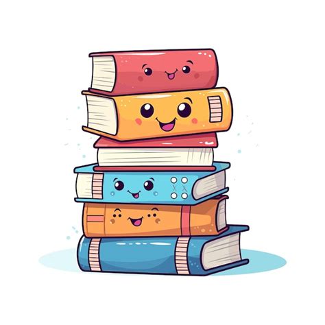 Cute Cartoon Stack Of Notebooks Back To School With White Background