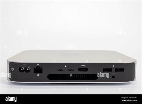 Apple Mac Mini With M Chip Back Ports White Background Stock Photo Alamy