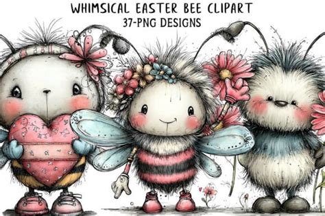 Whimsical Easter Bee Clipart Graphic By Dailydesigns · Creative Fabrica