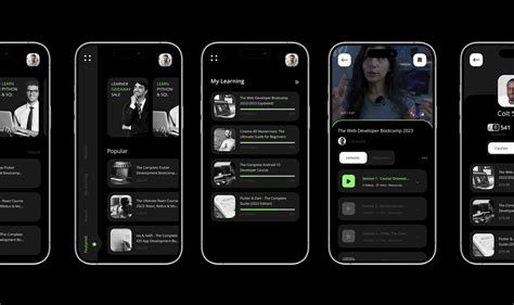 Ui Ux Mobile App Design Concept Udemy Learning App 5 Images