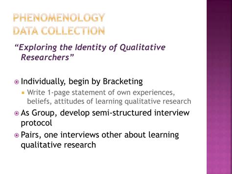 Ppt Exploring Methods For Exploring Identity Phenomenology And Biographical Narrative Research