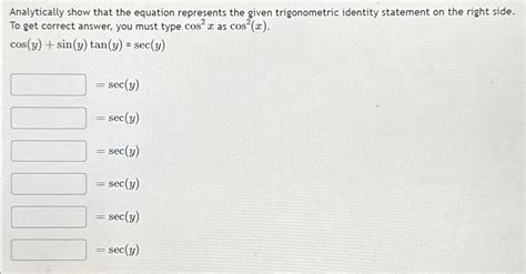 Solved Analytically Show That The Equation Represents The Chegg