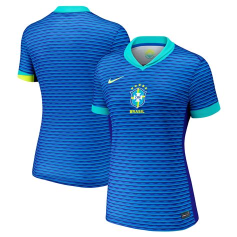 Womens Nike Blue Brazil National Team 2024 Away Stadium Replica Jersey