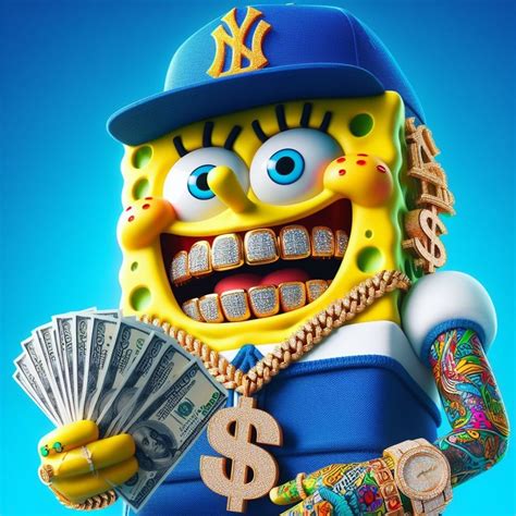 Sponge Bob Iced Out Swag Cartoon Cartoon Character Pictures Dope