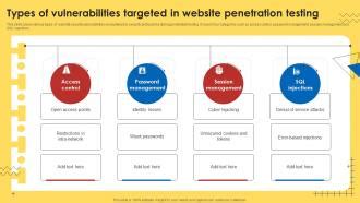 Types Of Vulnerabilities Targeted In Website Penetration Testing PPT Sample