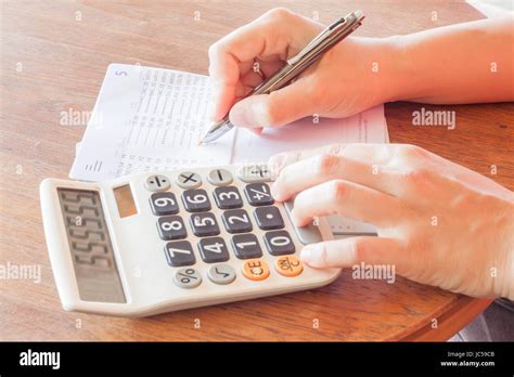 Businesswoman Check Bank Account Passbook Stock Photo Stock Photo Alamy