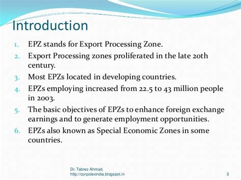 Law Of Export Processing Zones