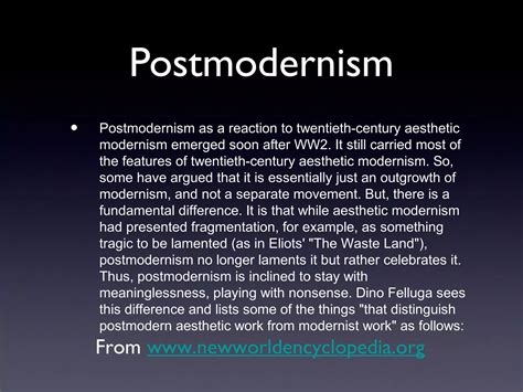 Postmodernism Lesson 2 Ppt Ppt
