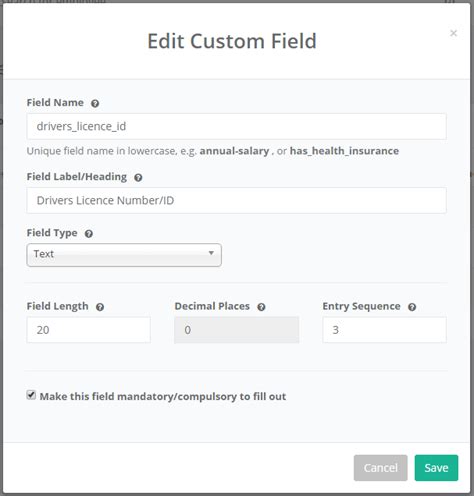 Examples Of Custom Fields HR Partner Knowledge Base