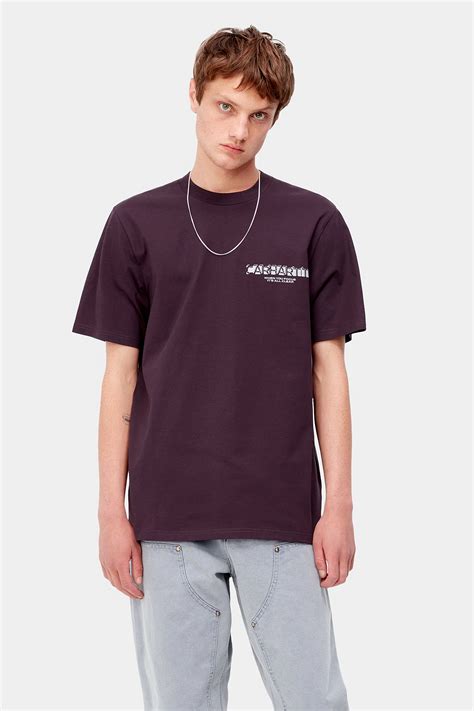 Carhartt WIP Natural Surveillance T Shirt Dark Plum I W XX