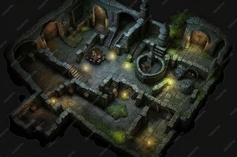 Premium Photo An Epic Dungeon Map Battle Map For Fantasy Game