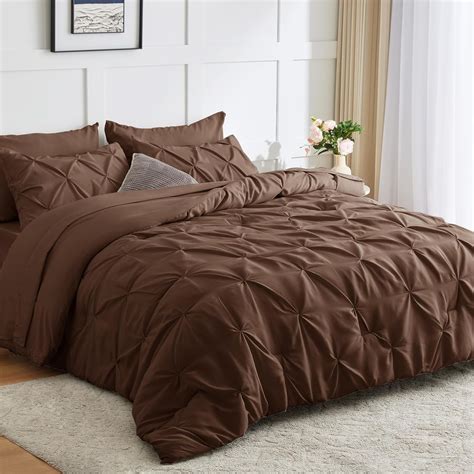 Cal King Size Pinch Pleat Comforter Set 7 Piece Bed In A