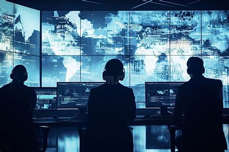 Government Intelligence Agency Analyzing Big Data From Global Network