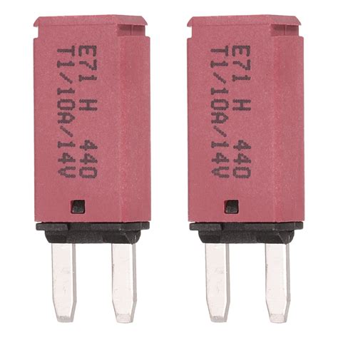 2 Pack 14v Dc 10a Red Atc Ato Automatic Narrow Mini Resettable Fuse For Car