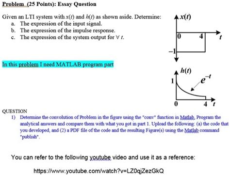 Problem 25 Points Essay Question Given An Lti System With Xt And Ht As