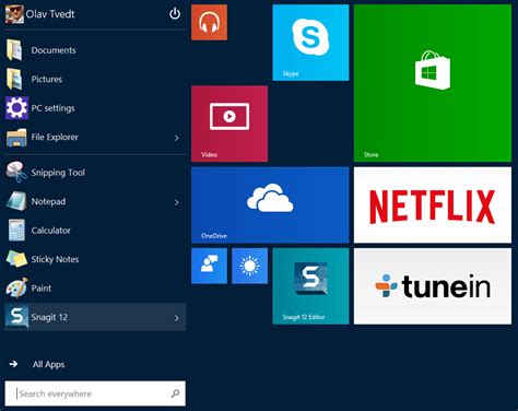 the magic between data and the users windows 10 modify the start