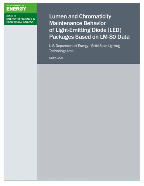 Pdf Lumen And Chromaticity Maintenance Behavior Of Light Emitting Diode Led Packages Based