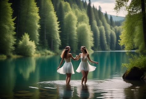 Nymphs Dancing In Forest Lake Stable Diffusion Online