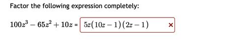 Solved Factor The Following Expression Completely Factor The