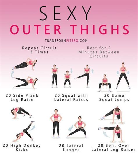 Sexy Outer Thigh Exercises Circuit Thighs Workout And Exercises