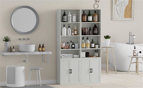 Vdnend Tall Bathroom Storage Cabinet Bathroom Floor